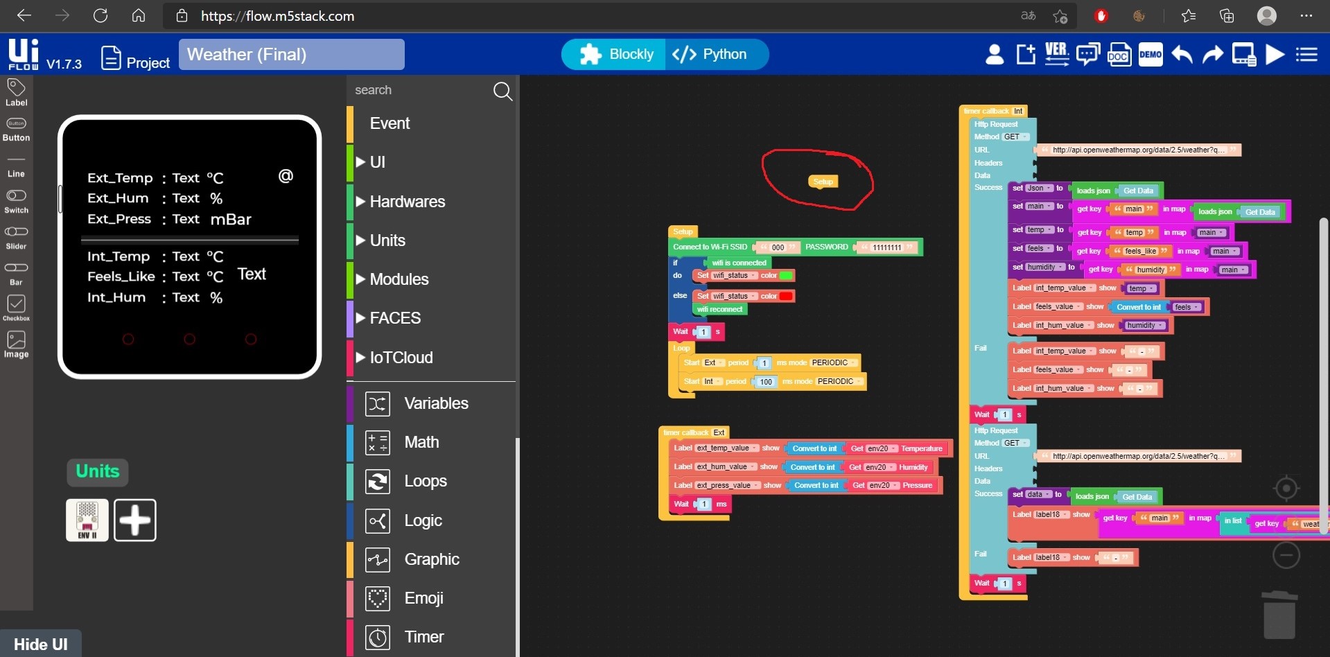 uiFlow v1.7.3 Double Setup block error | M5Stack Community