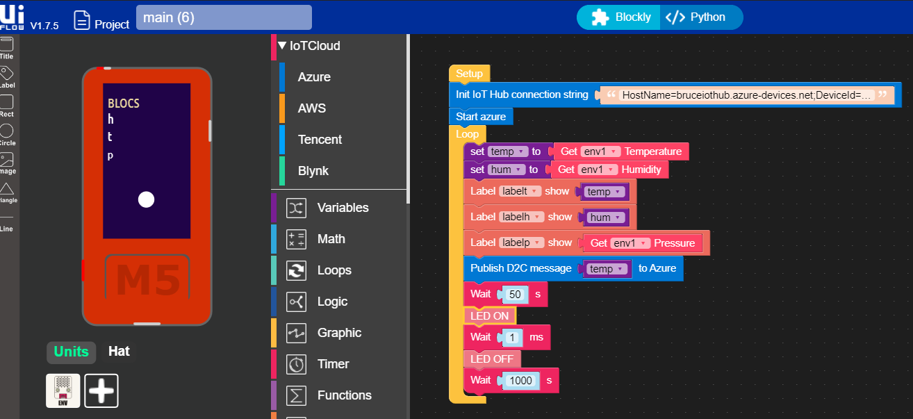 Get Started With Azure Iothub In Ui Flow M5stack Community